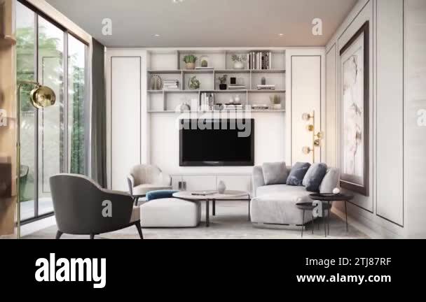 Luxurious interior design motion graphics. Modern interior design ...