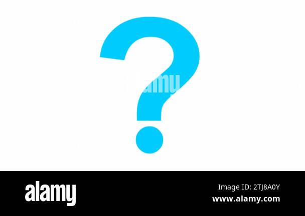 Animated blue symbol of question mark. Looped video. Vector ...