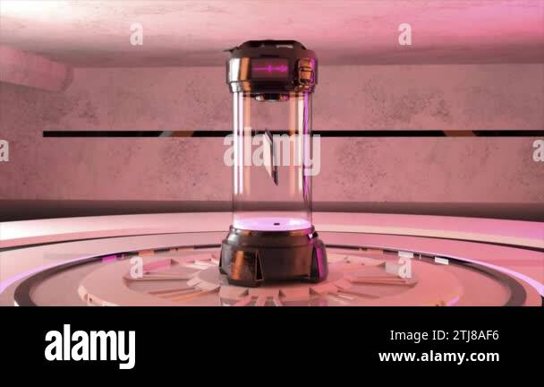 Technological concept. The microcircuit floats inside a glass bulb. Artificial intelligence. CPU ...