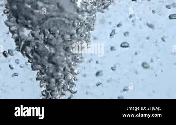 Ice aqua making funnel inside glassware closeup. Transparent cocktail ...