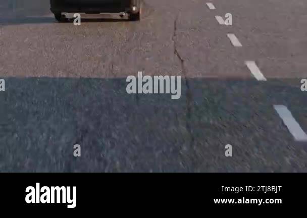 Asphalt shooting, car overtaking, seamless loop looping. Fullhd 3D ...