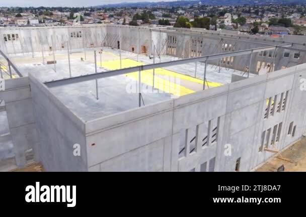 Prefabricated Precast Walls Installed At The Construction Site Of A ...