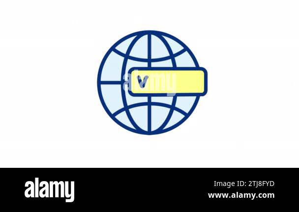 Animated website RGB color icon. Web address. Online navigation. Digital webpage. Seamless loop ...