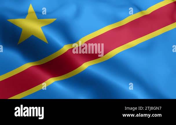 Congo Flag video waving in wind. Congo Flag Wave Loop waving in wind ...