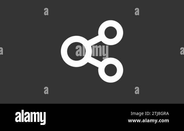 Animated share white line ui icon. Spreading dot. Seamless loop HD ...