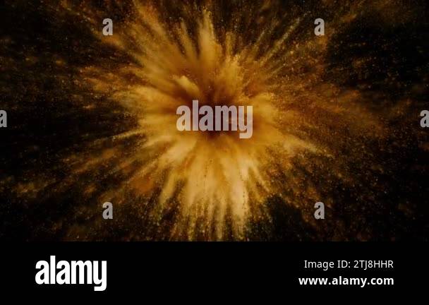 Super Slow Motion of Colored Powder Explosion Isolated on Black ...