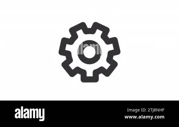 Animated setting gear line ui icon. Developer mode. Setup. Seamless ...