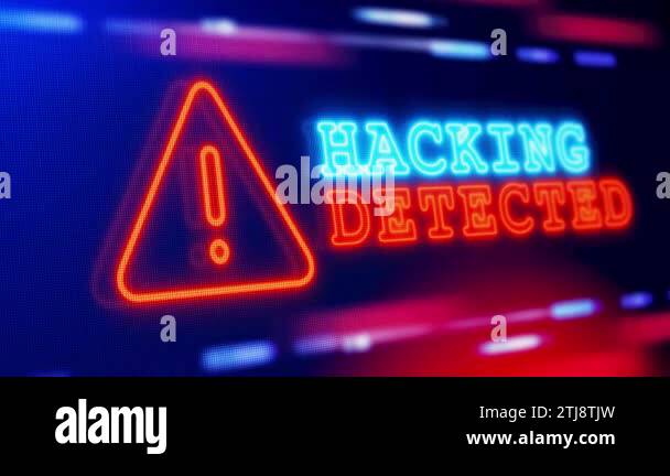 Hacking Detected Warning Alert Screen loop Blinking glitch Error ... Hacking Detected Warning Alert Screen loop Blinking glitch Error ...