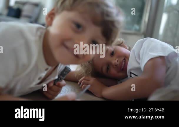 Two kids together, baby brothers siblings blond children Stock Video ...