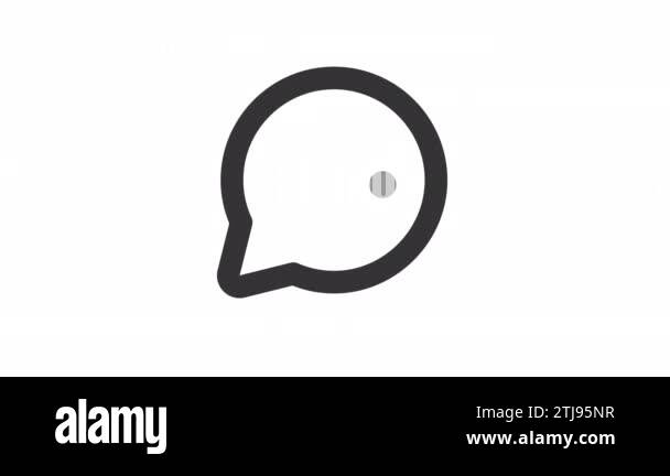 Animated comment line ui icon. Reply to social media post. Seamless loop HD video with alpha ...
