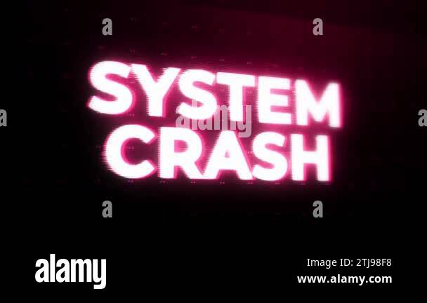 System Crash Warning Alert Error Message Flashing On Screen Computer Crash Concept Of Virus