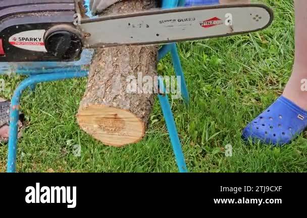 Dnipro, Ukraine -05.28.2023: A close-up of the tire of an electric ...