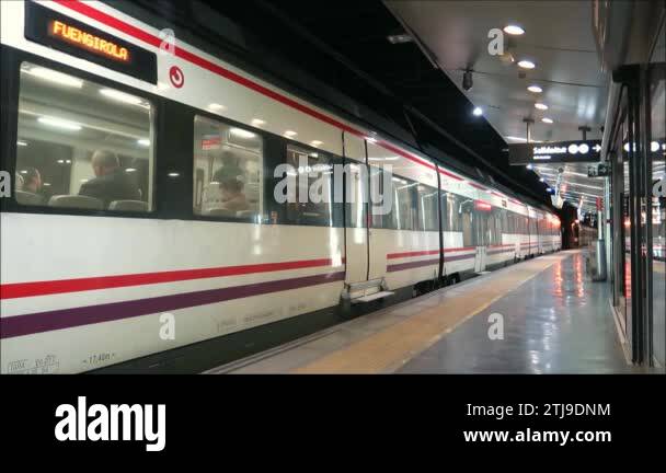 Malaga, Spain - October 5, 2018: Commuter train for Fuengirola leaving ...
