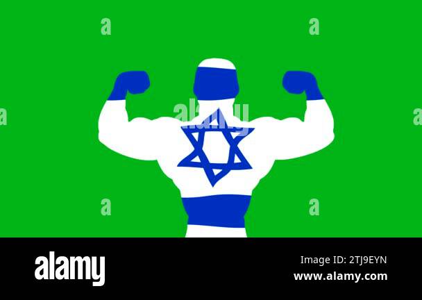 Strong Israel flag motion graphics with green screen background Stock ...