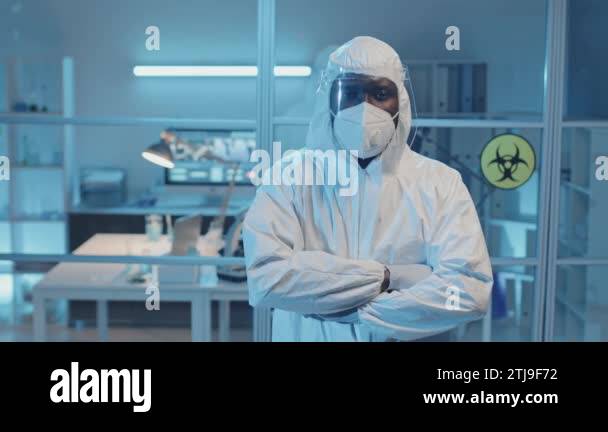 Waist-up portrait of confident male African American doctor in white ...