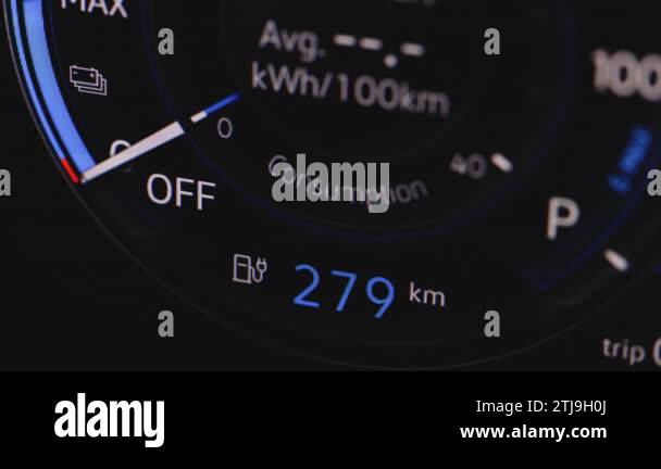 Electric vehicle battery indicator showing battery charge. Electric Car ...