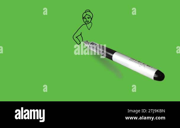 Draw standing young turban man hold his hands on waist wearing black ...