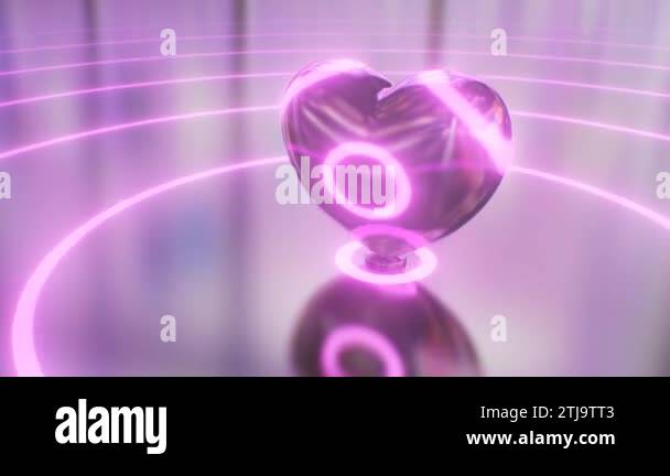 Beautiful Metallic Pink Heart Shape Pulsing Beating Glow Neon Lights ...