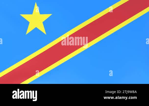 3DCG animation of national flags fluttering in the wind, Democratic ...