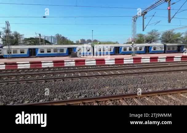Pune, India - May 20 2023: A DMU local commuter train parked on a ...