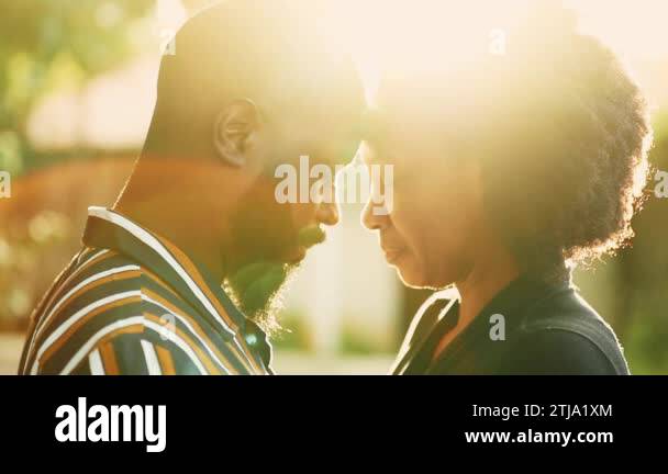 Artistic romantic moment between two lovers, African ethnicity with ...