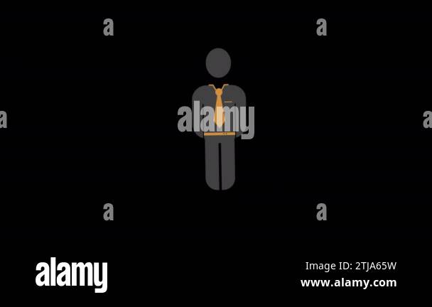Businessman icon loop animation with alpha channel, transparent ...