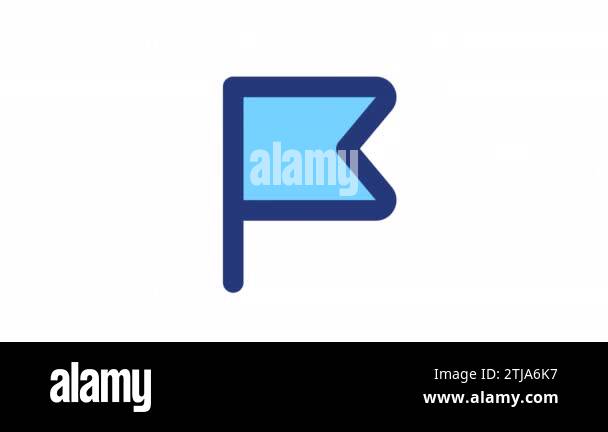 Animated simple flag color ui icon. Reporting bugs and issues on site ...