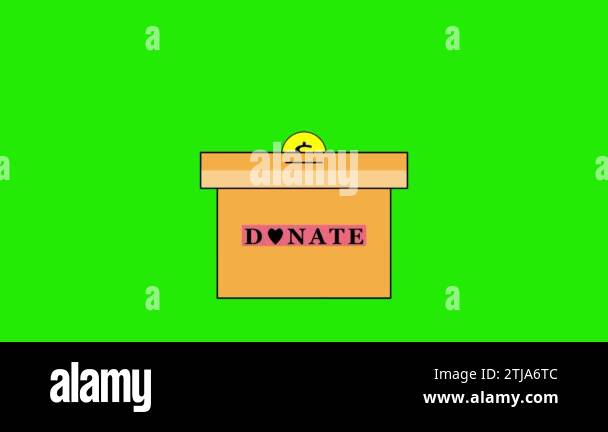 Donation animation video with green screen background, thank you for ...