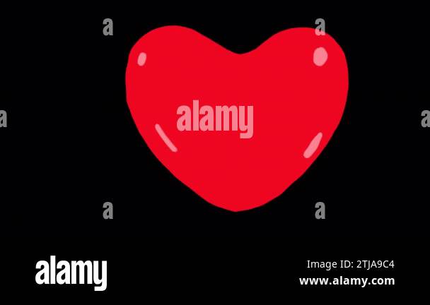 Animation of a broken heart with bruises on a black screen. The concept ...