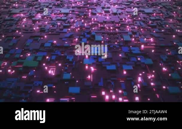 Quantum computing concept. Artificial Intelligence theme. 4K UHD ...