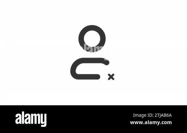 Animated delete linear ui icon. Remove account. Address book. Seamless ...