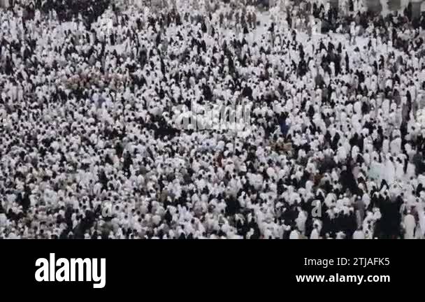 Makkah Kaaba Hajj. crowd Muslims praying together at Holy mosque arabia ...