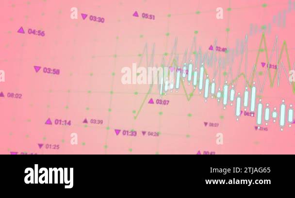 Animation Of Statistical Data Processing Over Grid Network Against Pink