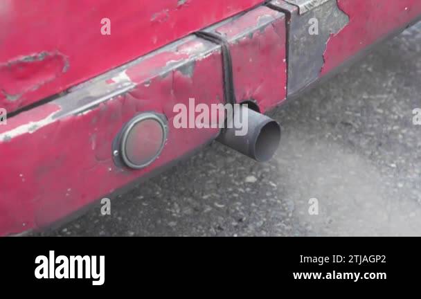 Close up of exhaust fumes from the exhaust pipe, The exhaust gases of ...