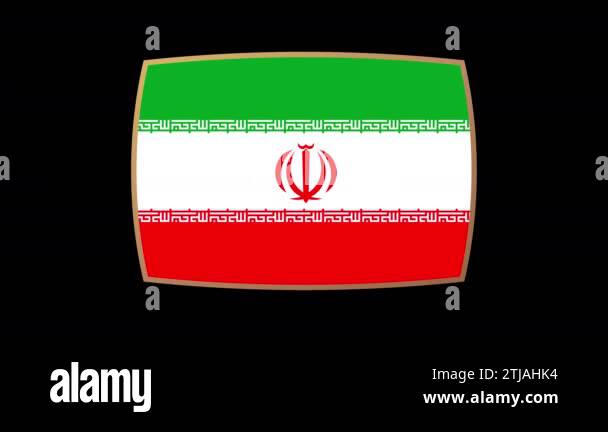 iran flag presentation animation set. Flags of the country participating in the Football 2022 ...