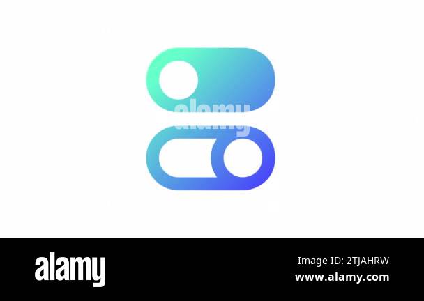Animated shifting gradient ui icon. Switch on and off buttons. Seamless loop HD video with alpha ...