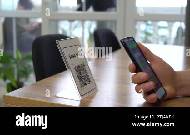 Scanning The Qr Code On The Display Using A Smartphone Internet Url Encrypted Data E Ticket