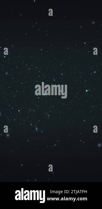 Animated space background loop with flickering blue light particles on black background in ...