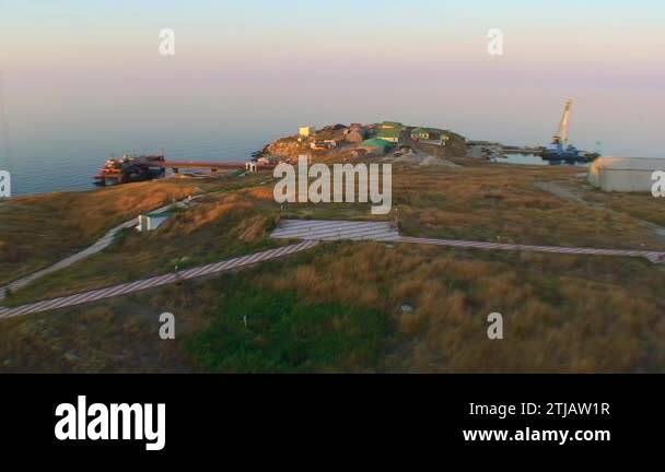 From the observation deck of the lighthouse of Snake Island, a ...