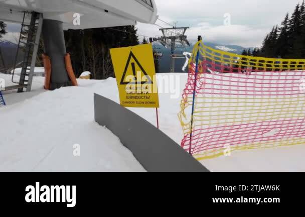 Danger warning sign ski resort Stock Videos & Footage - HD and 4K Video ...