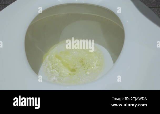 flush the toilet bowl for hygiene cleaning concept, pee in toilet bowl ...