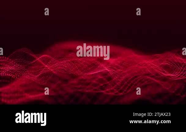 Dynamic wave of color particles. Digital technology background. 3d rendering. Seamless loop. 4k ...