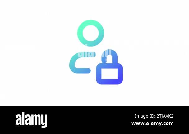 Animated private gradient ui icon. Hidden contact. User profile ...