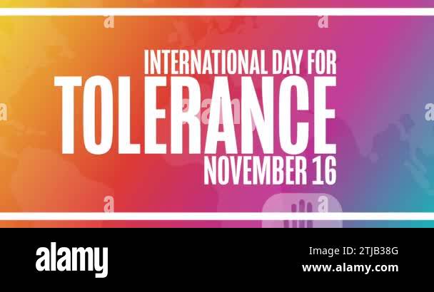 International Day for Tolerance. November 16. Flat holiday animation ...