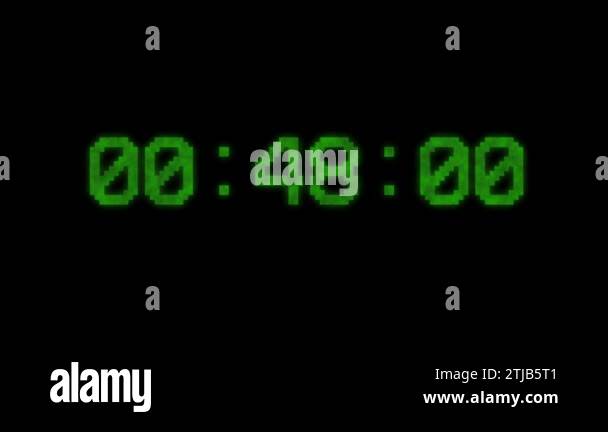 60 Seconds countdown Countdown Timer with digital numbers on black ...