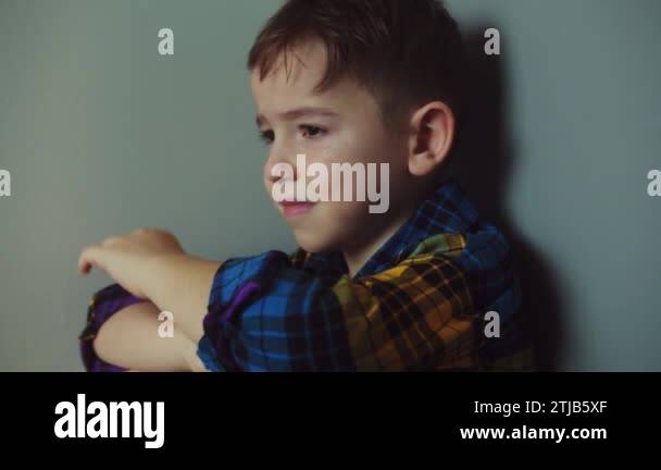 Portrait of a Cute boy with big tears running down his cheeks, Sad ...