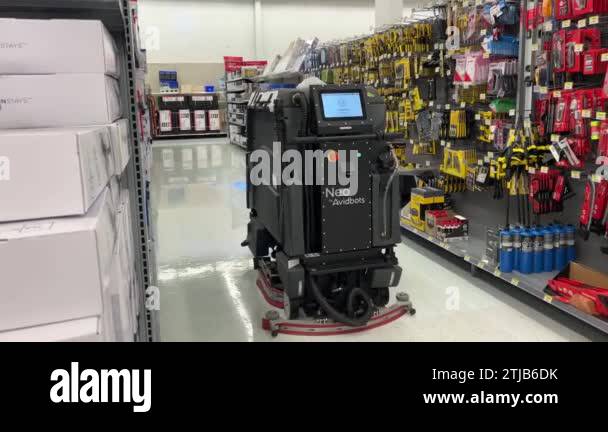 Avidbots Neo Robot cleaning floor in the Eaton Centre Mall in Toronto ...