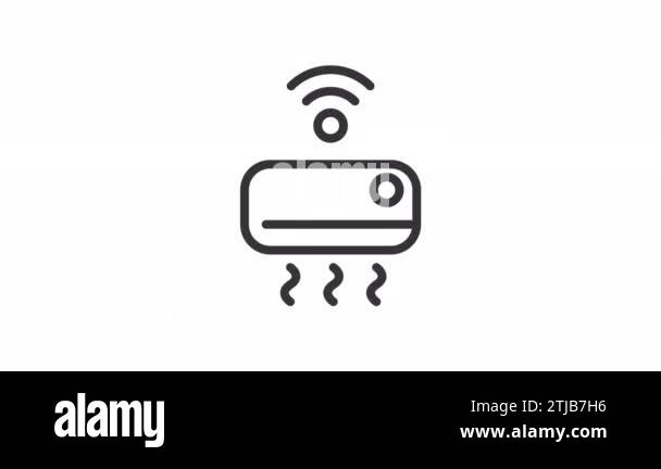 Air Conditioner, Internet of Things animated icon on transparent ...