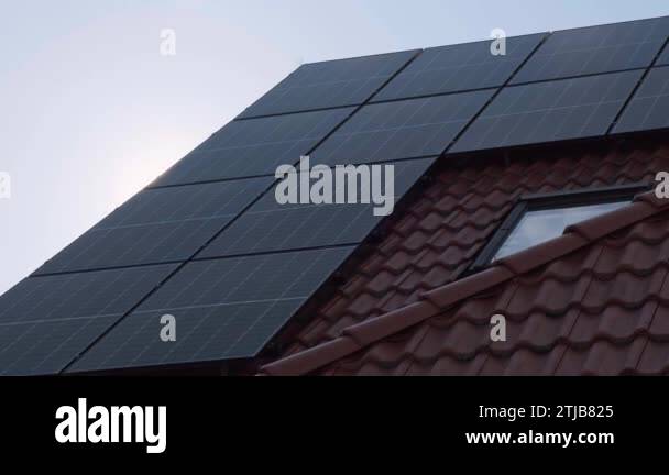 New ecologic house with solar panels Alternative to conventional energy ...