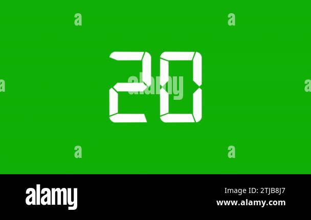 Digital counting numbers from 0 to 100 on green screen background Stock ...